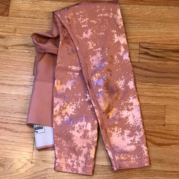 Puma | Pants & Jumpsuits | Puma Compression Power Tights Peach Gold ...